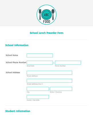 School Lunch Preorder Form Template | Jotform