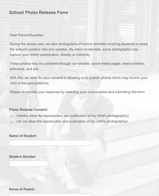 Permission to Use Photo Release Form Template | Jotform