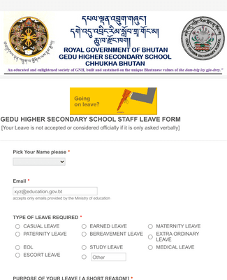 School Staff Leave Form Template | Jotform