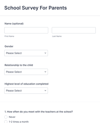 School Survey For Parents Form Template | Jotform