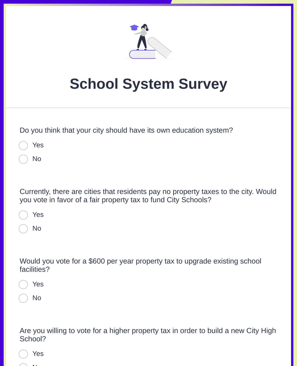 School System Survey Form Template | Jotform