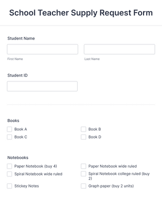 School Teacher Supply Request Form Template | Jotform