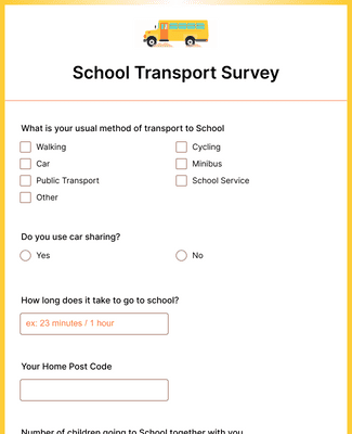 School Transport Survey Form Template | Jotform