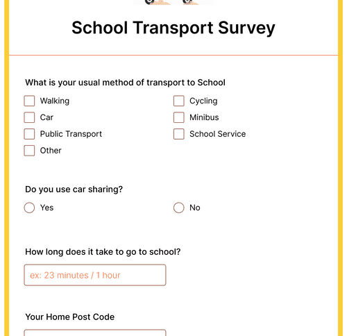 School Transport Survey Form Template | Jotform