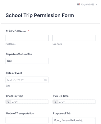 School Trip Permission Form Template | Jotform