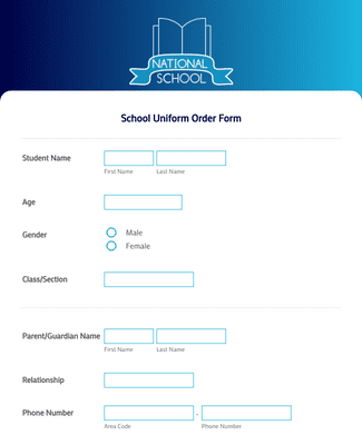 School Uniform Order Form Template | Jotform