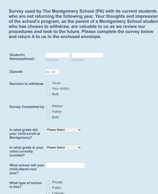 School Withdrawal Survey Form Template | Jotform