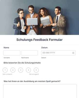 Schulungs Feedback Formular Formularvorlage | Jotform