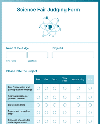 Science Fair Judging Form Template | Jotform