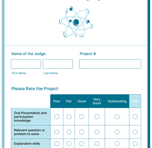 Science Fair Judging Form Template | Jotform