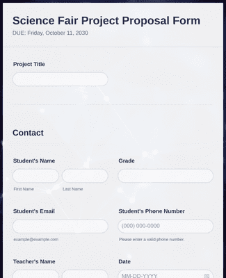 Science Fair Project Proposal Form Template | Jotform