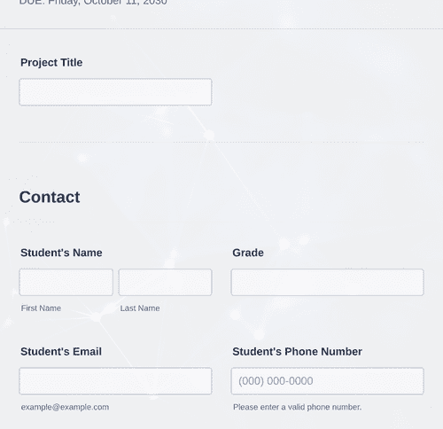 Science Fair Project Proposal Form Template | Jotform