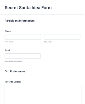 Secret Santa Idea Form Template | Jotform