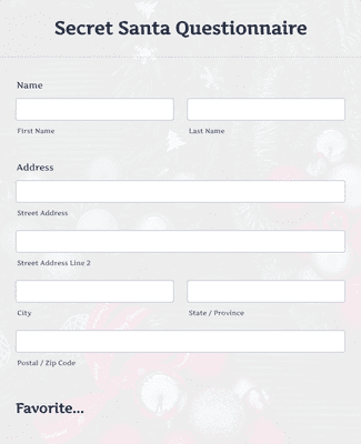 Secret Santa Questionnaire Form Template | Jotform