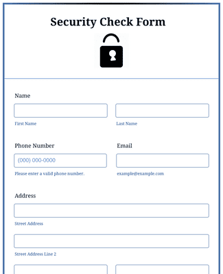 Security Check Form Template | Jotform