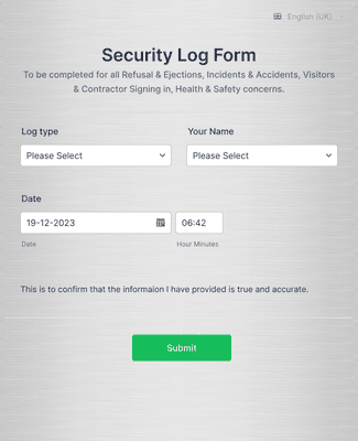 Security Log Form Template | Jotform