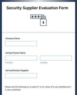 Security Supplier Evaluation Form Template | Jotform