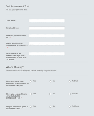Self Assessment Tool Form Template | Jotform