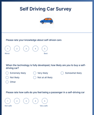Self Driving Car Survey Form Template | Jotform