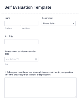 Self Evaluation Template Form Template | Jotform