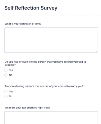 Self Reflection Survey Form Template | Jotform