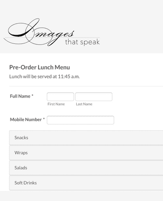 Seminar Lunch Menu Form Template | Jotform