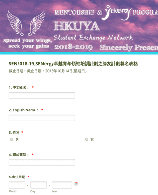 SEN Mentorship Application Form Template | Jotform