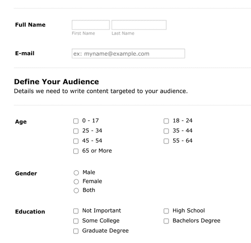 SEO Content Request Form Template | Jotform