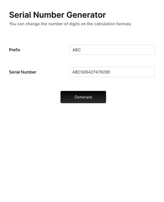 Serial Number Generator Form Template | Jotform