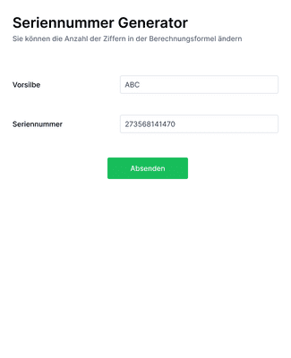 Seriennummer Generator Formularvorlage | Jotform