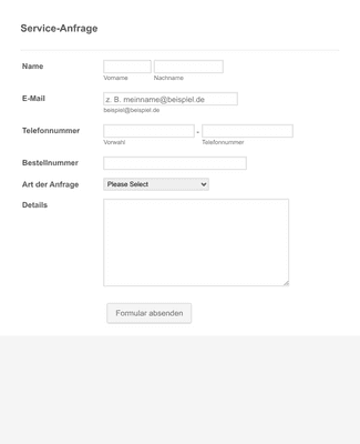 Service-Anfrage Formular Formularvorlage | Jotform