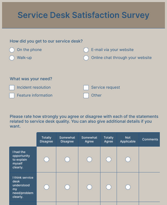 Service Desk Satisfaction Survey Form Template | JotForm