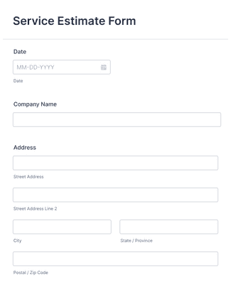 Service Estimate Form Template | Jotform