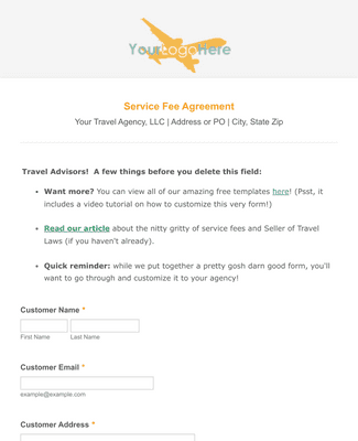 Service Fee Agreement Template Form Template | Jotform