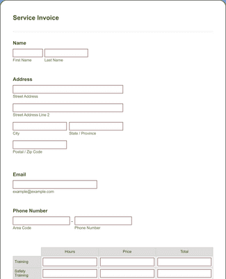 Service Invoice Form Template | Jotform