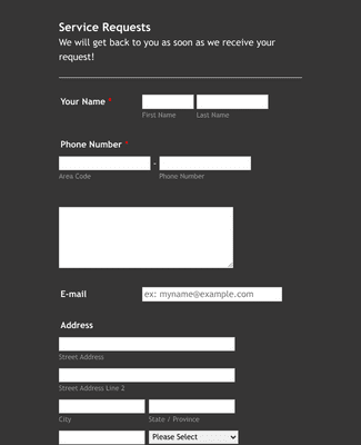 Service Request 01 Form Template | Jotform