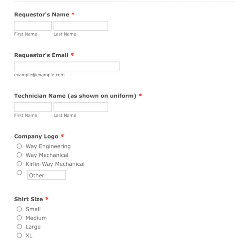 Service Technician Request Form Template | Jotform