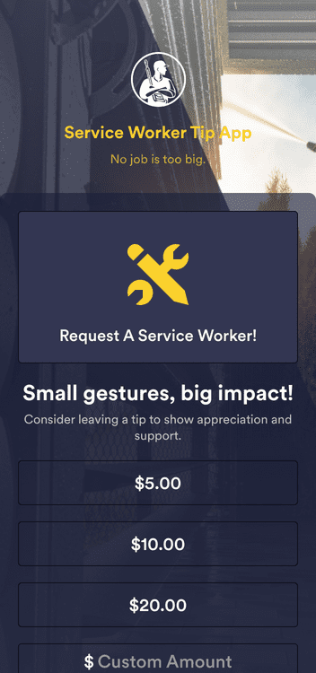 Service Worker Tip App Template | Jotform
