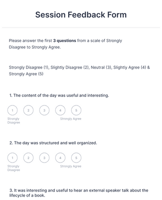 Session Feedback Form Template | Jotform