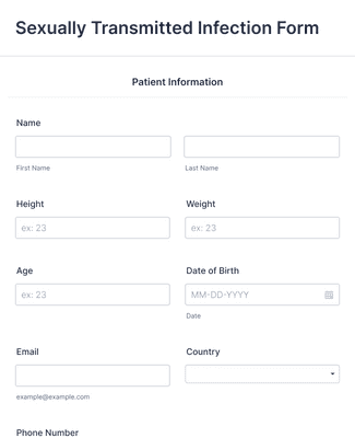 Sexually Transmitted Infection Report Form Template | Jotform