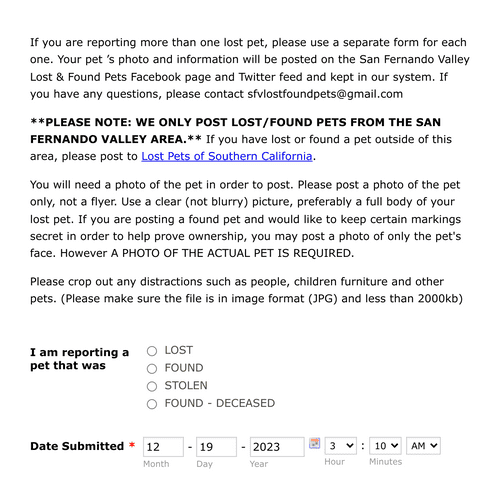 Lost and Found Pet Form Template | Jotform