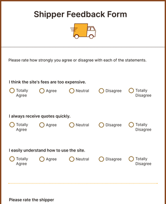 Shipper Feedback Form Template | Jotform