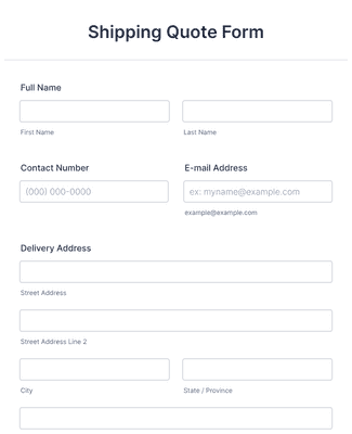 Shipping Quote Form Template | Jotform
