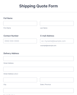 Shipping Quote Form Template | Jotform