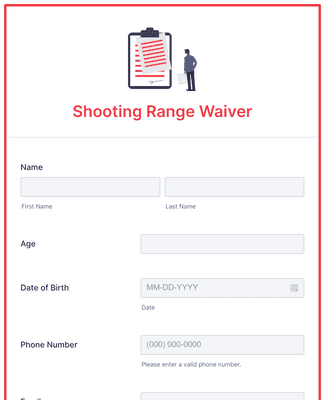 Shooting Range Waiver Form Template | Jotform