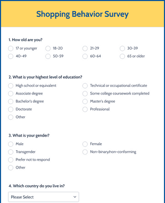 Shopping Behavior Survey Form Template | Jotform