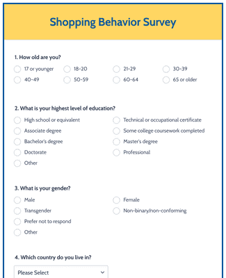 Shopping Behavior Survey Form Template | Jotform