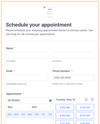 Shopping by Appointment Form Template | Jotform