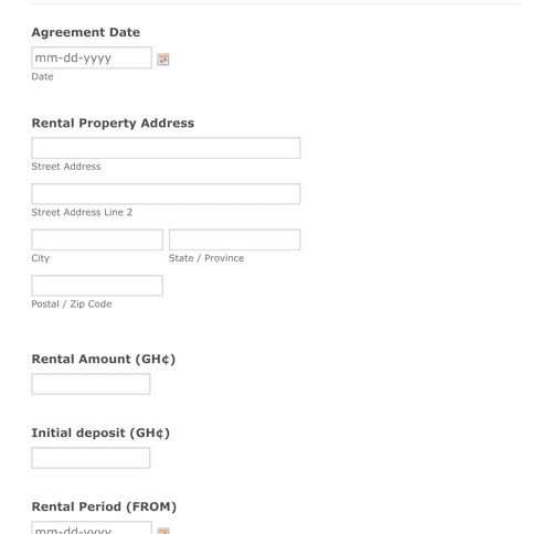 Short Term Rental Agreement Form Template | Jotform