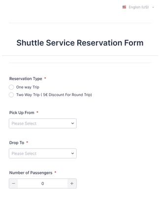 Shuttle Service Reservation Form Template | Jotform